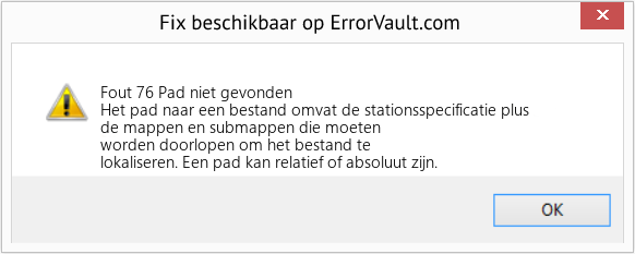 Hoe maak je Fout 76 (Pad niet gevonden) - Het pad naar een bestand ...